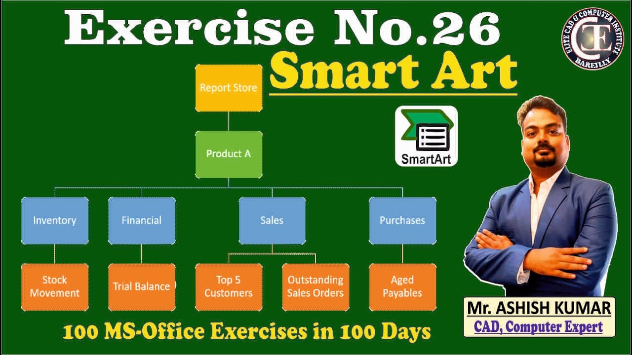 Hierarchy Smart Art Design || Microsoft Word I Exercise 26 #smartart # ...