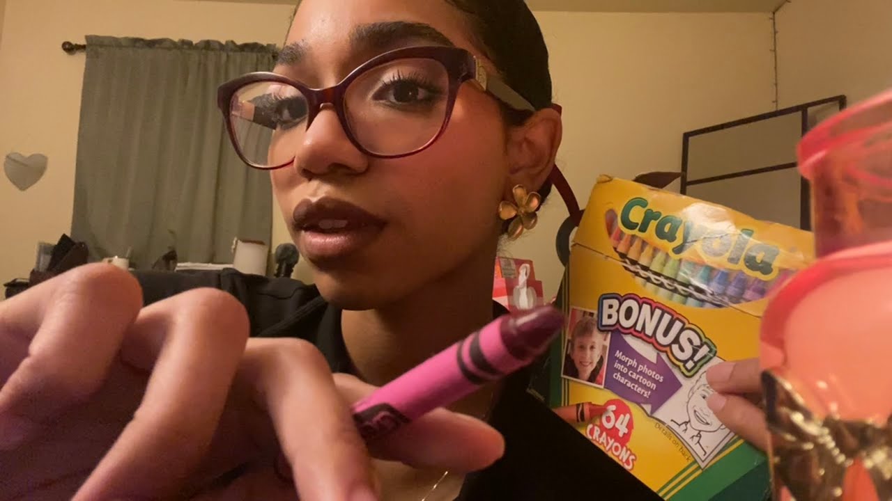 ASMR - doing your crayon makeup - YouTube