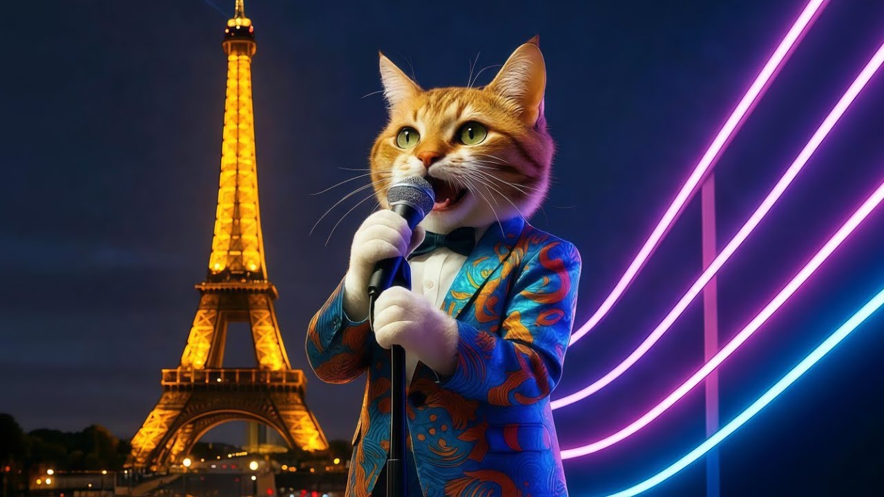 Paris Cat Superstar: Full Live Performance 😻🎤 Best AI Music Video ...