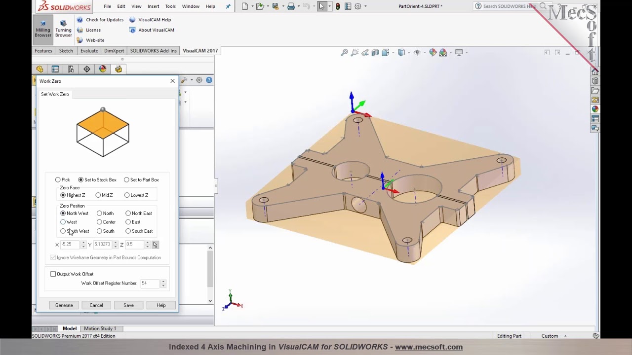 Indexed 4 Axis Machining in VisualCAM for SOLIDWORKS - YouTube