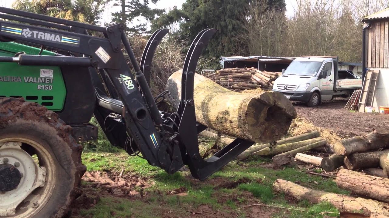 Log Grab by Evans & Reid- On Valmet tractor with Trima Loader - YouTube