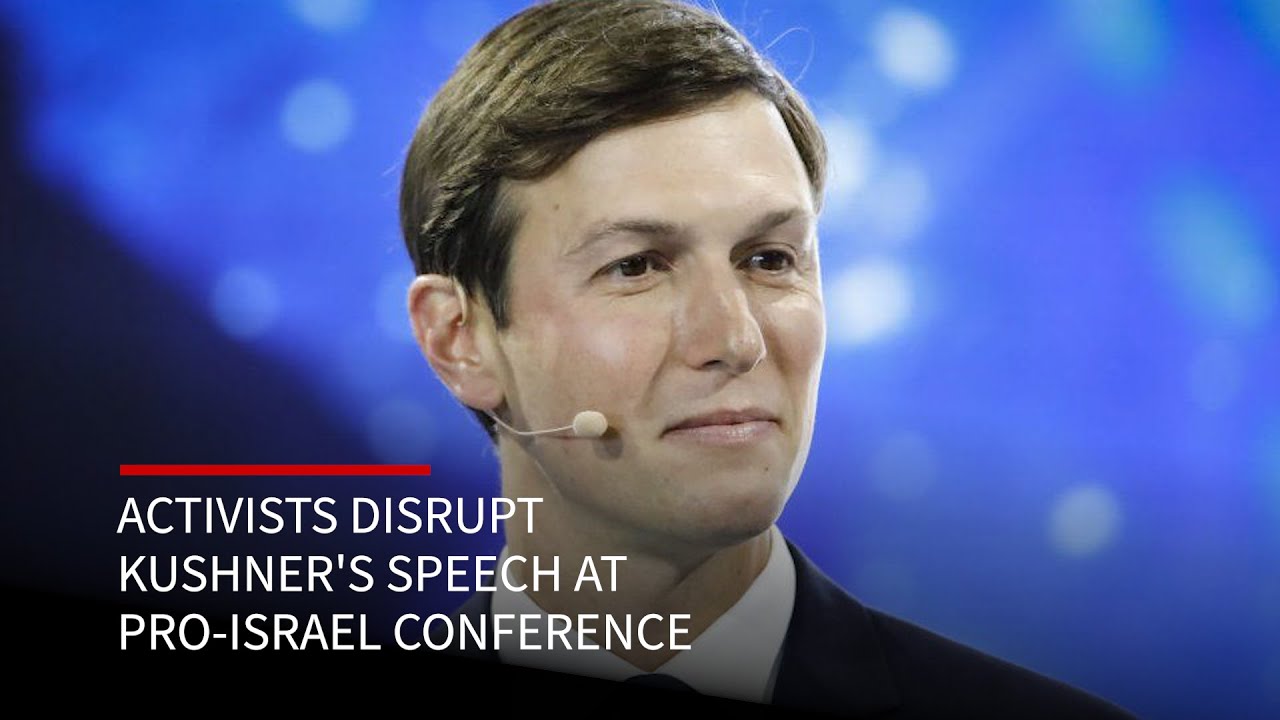 Activists protest Jared Kushner's speech at pro-Israel advocacy ...