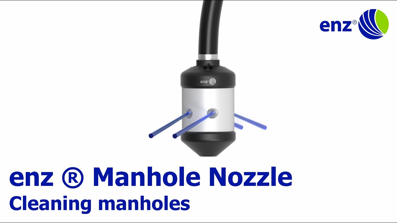 Cleaning manholes with the enz® manhole nozzle - YouTube