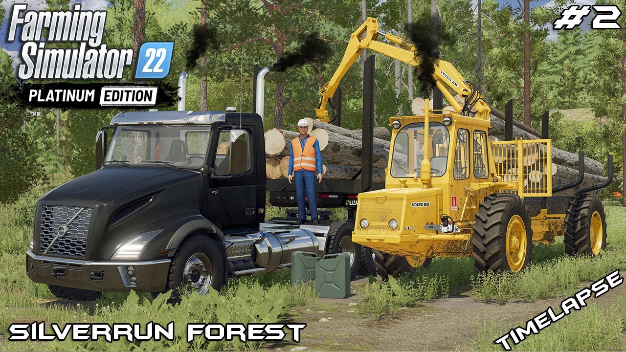 Transporting and selling LOGS with VOLVOs | Silverrun Forest | FS22 ...
