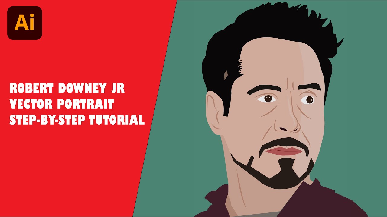 Robert Downey Jr Vector Art | Vector Portrait | Adobe Illustrator CC ...