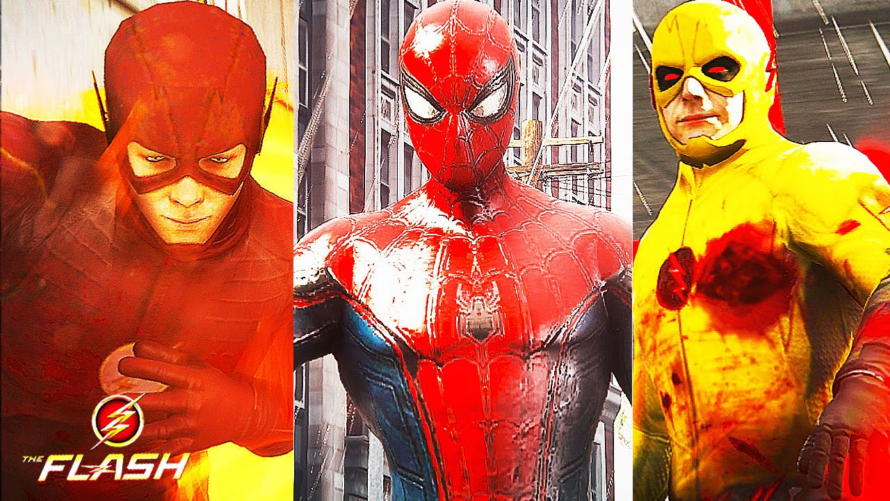 Civil War Spiderman w/ The Flash VS. Reverse Flash w/ Quicksilver (Team ...
