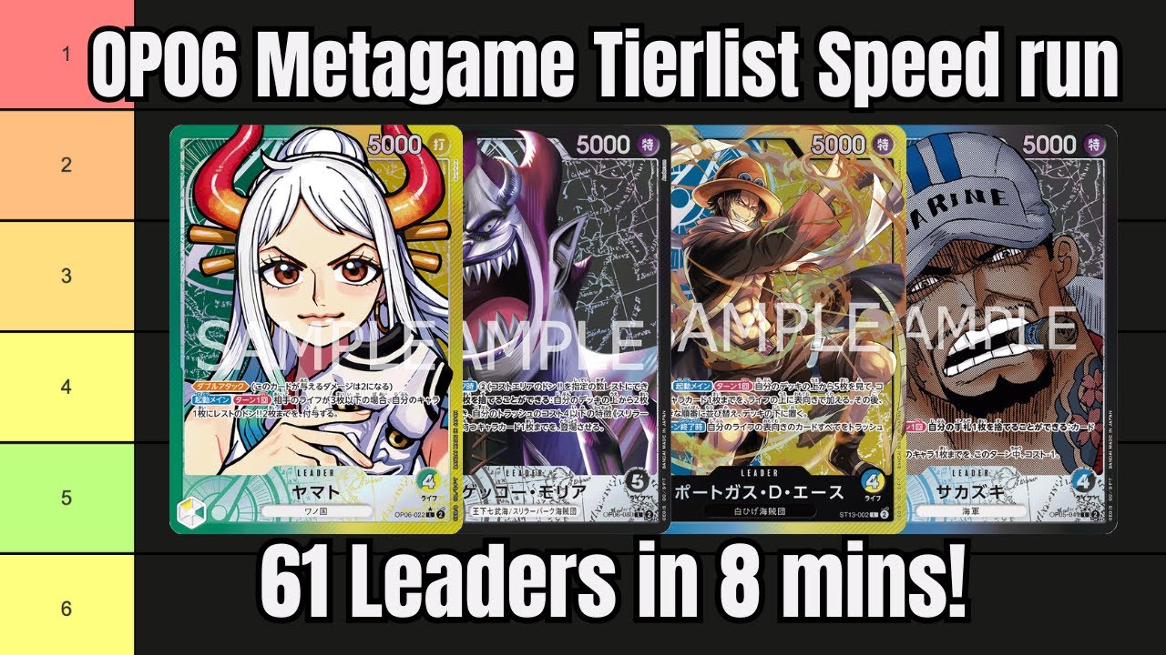 [OP06] Metagame Tier list Speed run - 61 Leaders in 8 Minutes [One ...