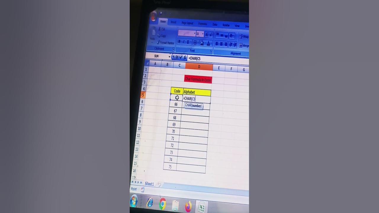 Excel Job interview Questions char formula Ms excel - YouTube