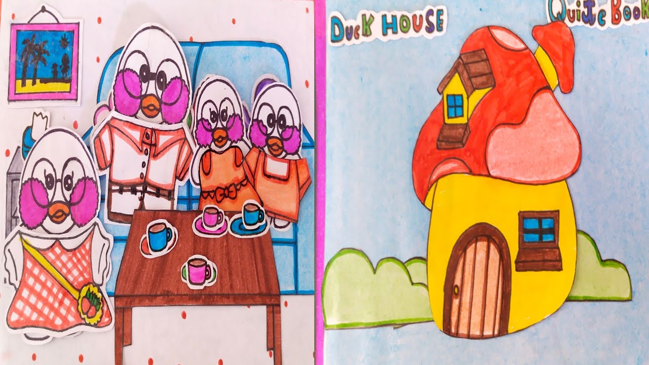 paper duck house quiet book #quiet book - YouTube