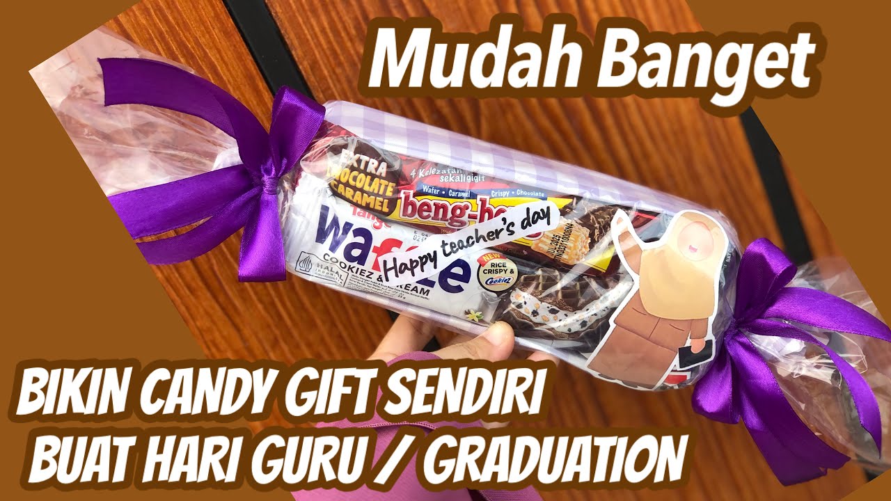 DIY Buket Snack Bentuk Permen / Candy gift - YouTube