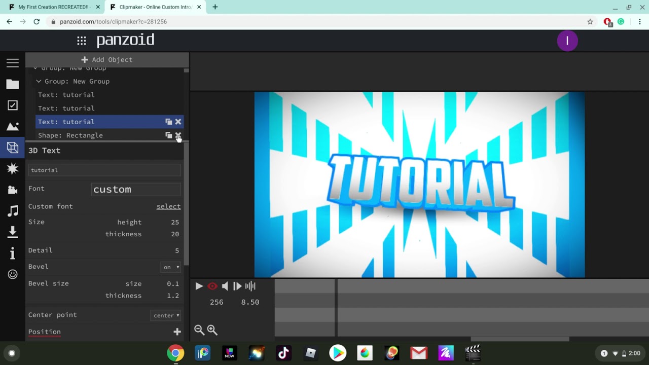 How to change the TEXT & COLOR in a pre-made intro on panzoid - YouTube