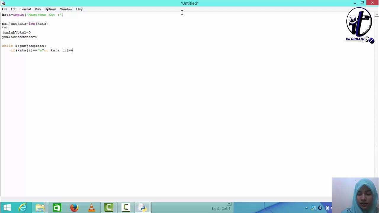 PythonCoding - Menghitung Jumlah Huruf Vokal dan Konsonan - YouTube