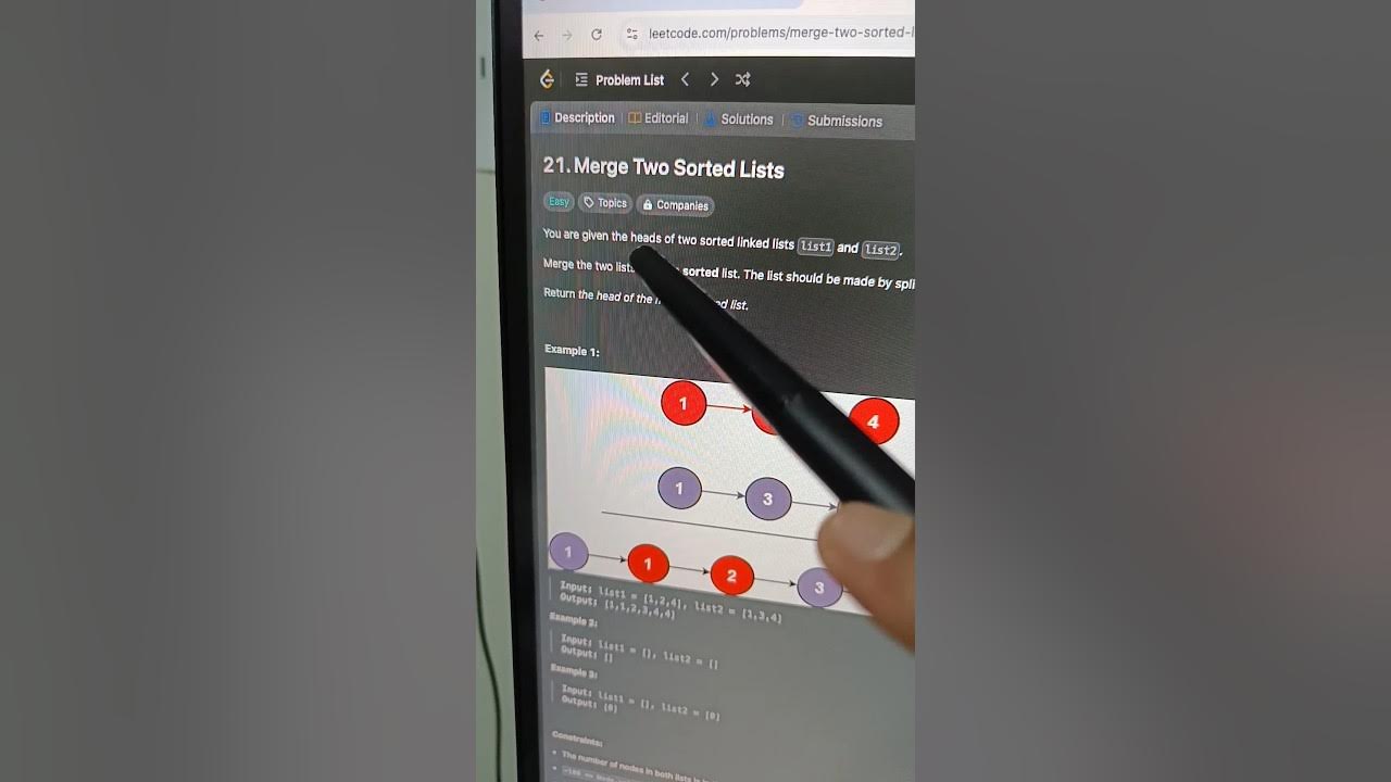 Leetcode 21 Merge Two Sorted Lists #leetcode #coding #codeforplacement #java - YouTube