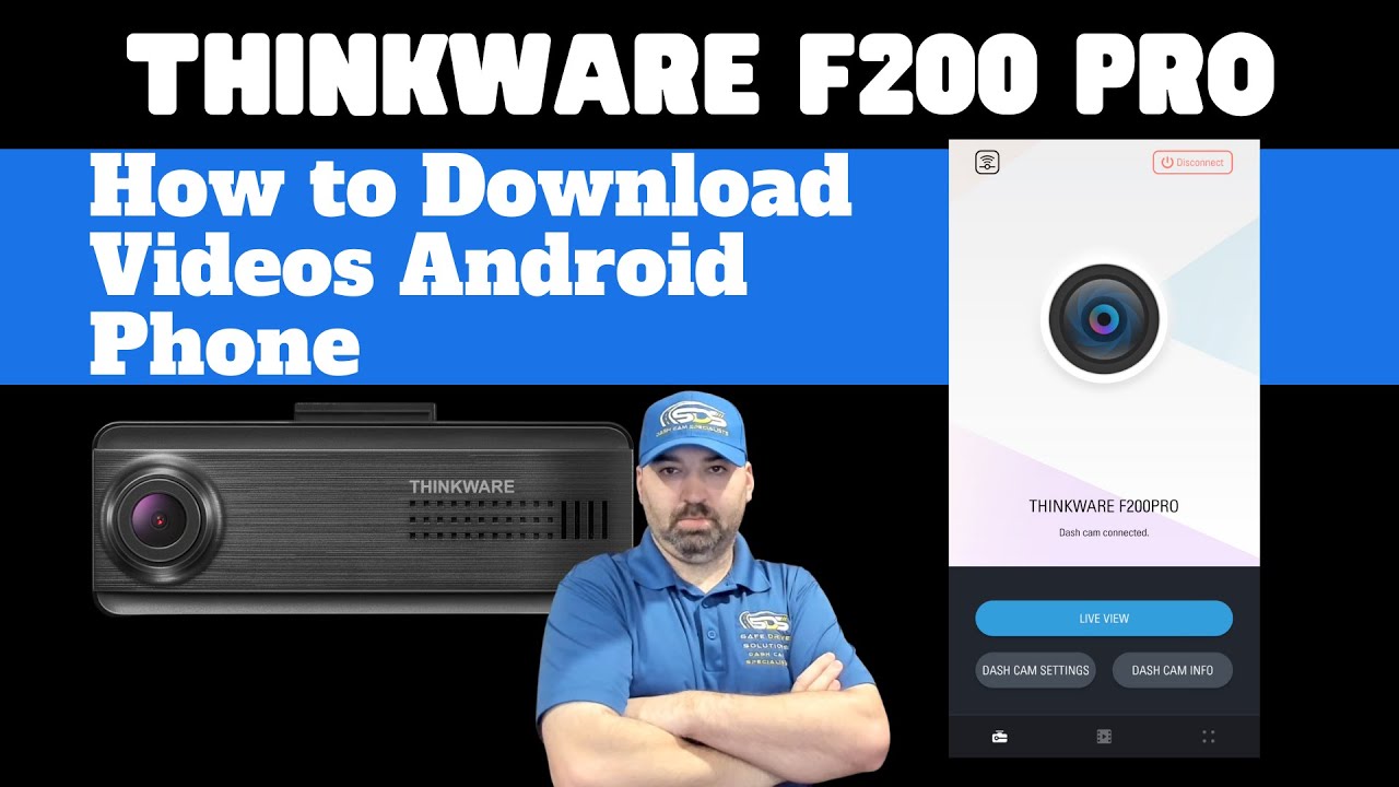 Thinkware F200 Pro Dash Cam | How To Download Videos to Android Phone - YouTube