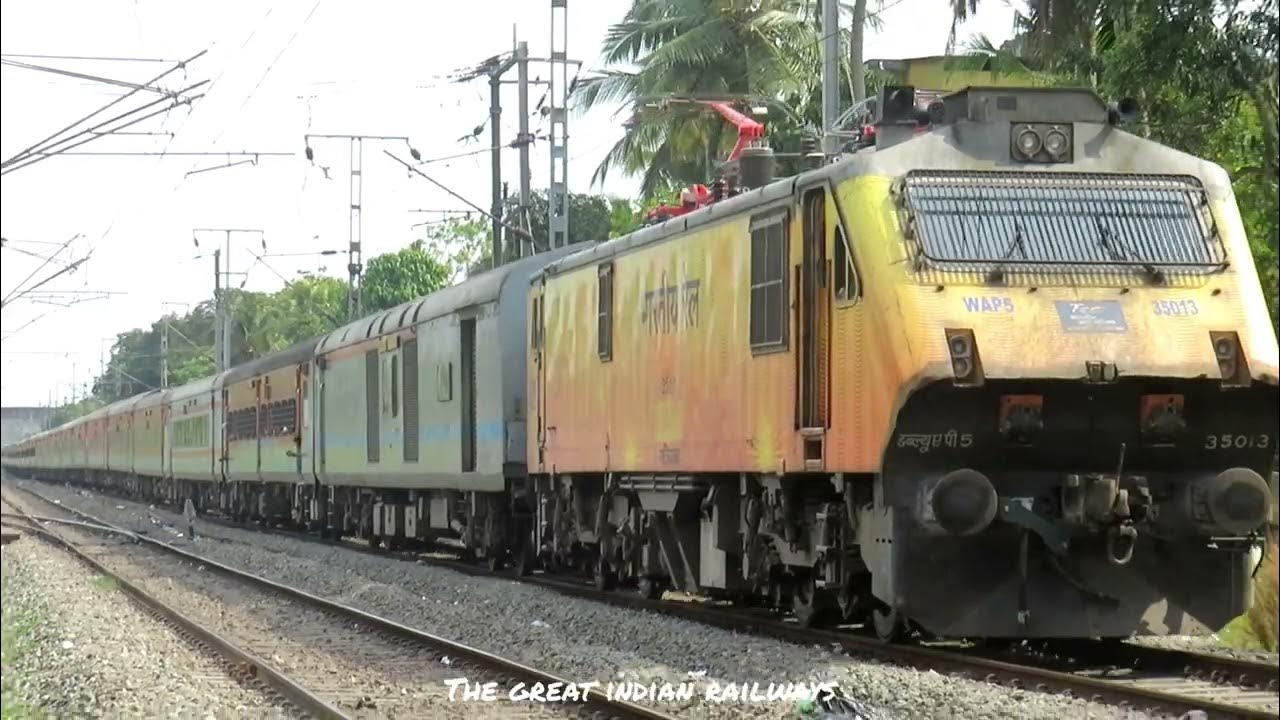 Tejas Livery GHAZIABAD WAP 5 Leaving Kerala.. - YouTube