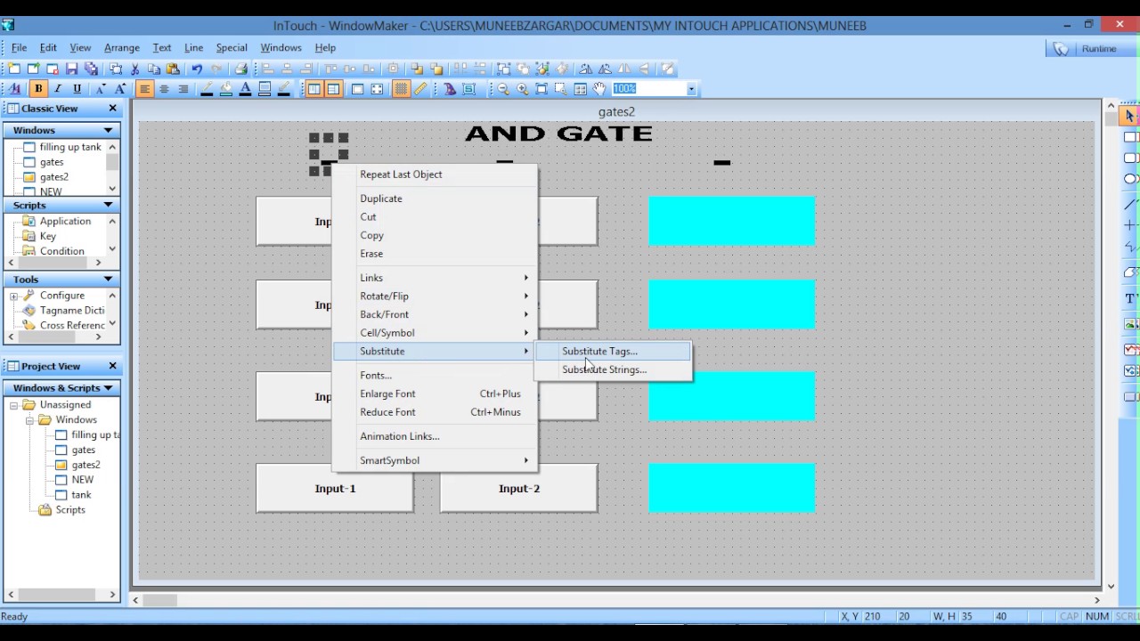 SIMULATION OF LOGIC GATES IN SCADA WONDER-WARE IN-TOUCH. - YouTube