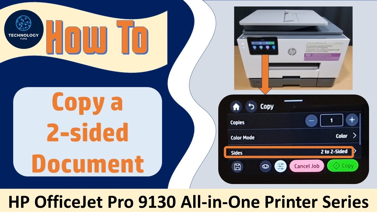 HP OfficeJet Pro 9130e | 9135e Printer : How to Copy 2 sided documents ...