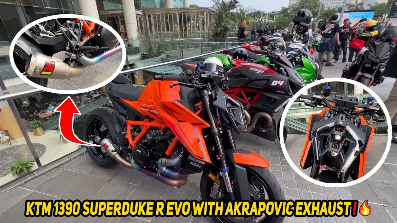 KTM 1390 SUPERDUKE R EVO WITH AKRAPOVIC EXHAUST! SUPERLOUD‼️ - YouTube