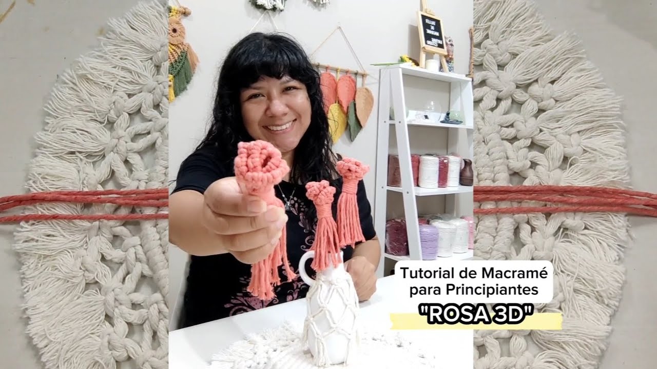 Tutorial de Macramé "ROSA 3D" para principiantes - KayThak Macramé ...