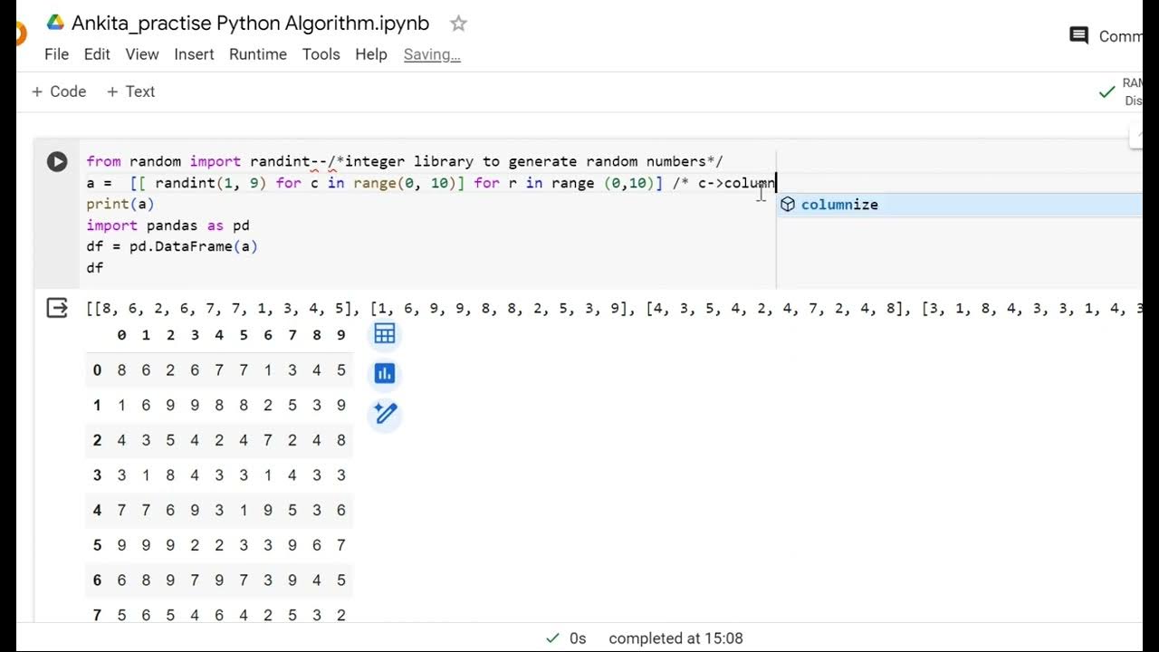 Python Tutorial Series - Generating Random dataframe in Python reading using Pandas - YouTube