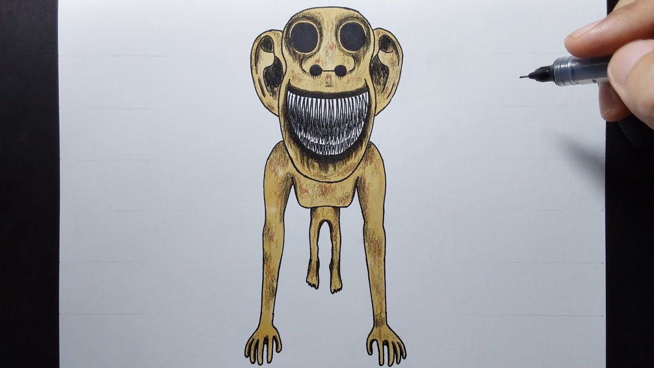 how to draw monster monkey zoonomaly step by step - YouTube