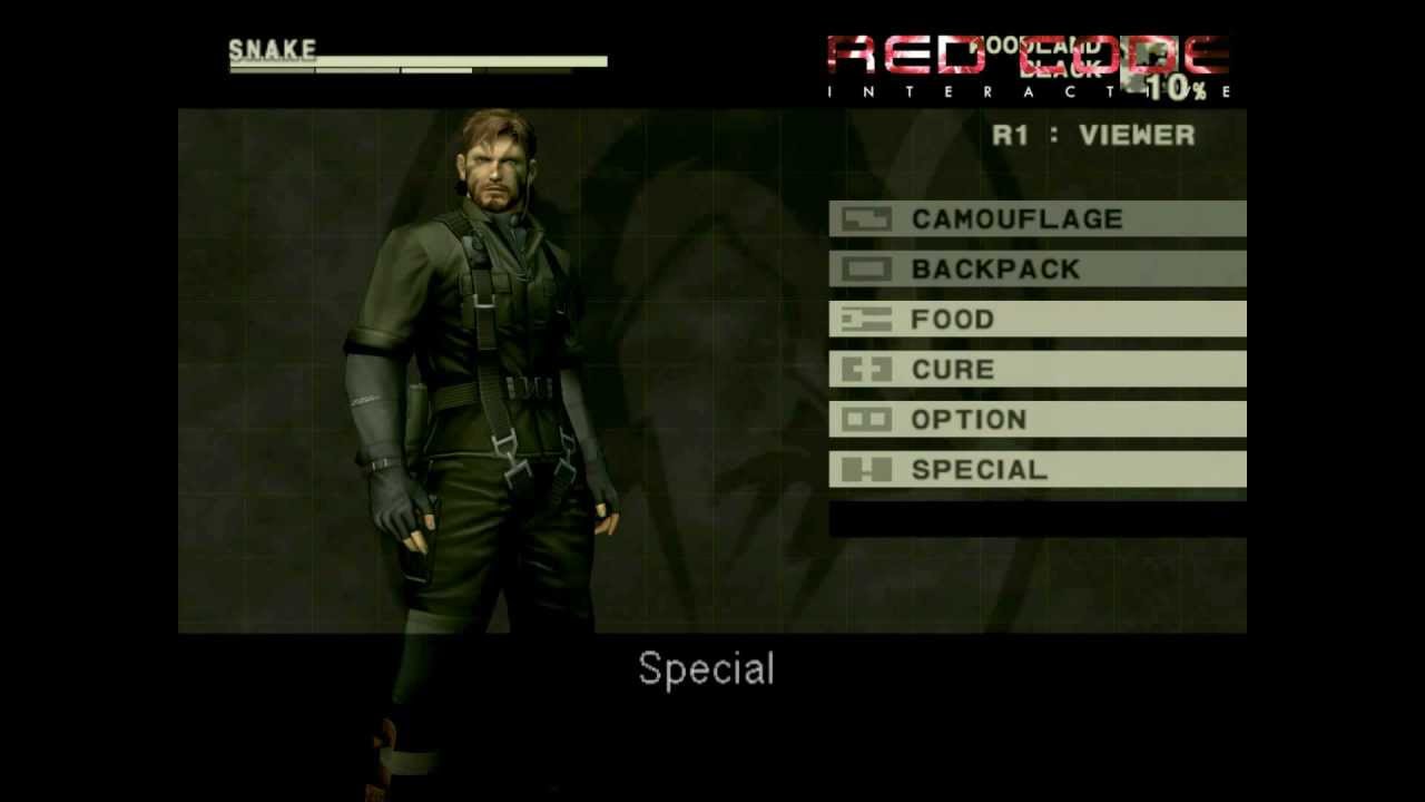 MGS3 beta - Unlocking cure/option/special/map menus - YouTube