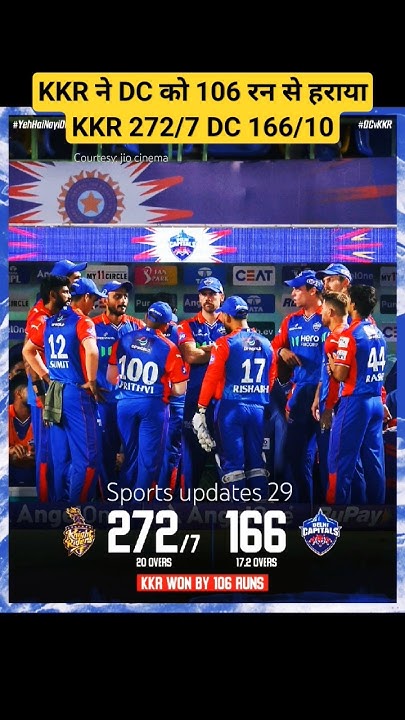 KKR won by 106 runs against DC Sunil Narine batting 85(39)🔥#ipl2024 #cricket #shorts #kkr #viral ...