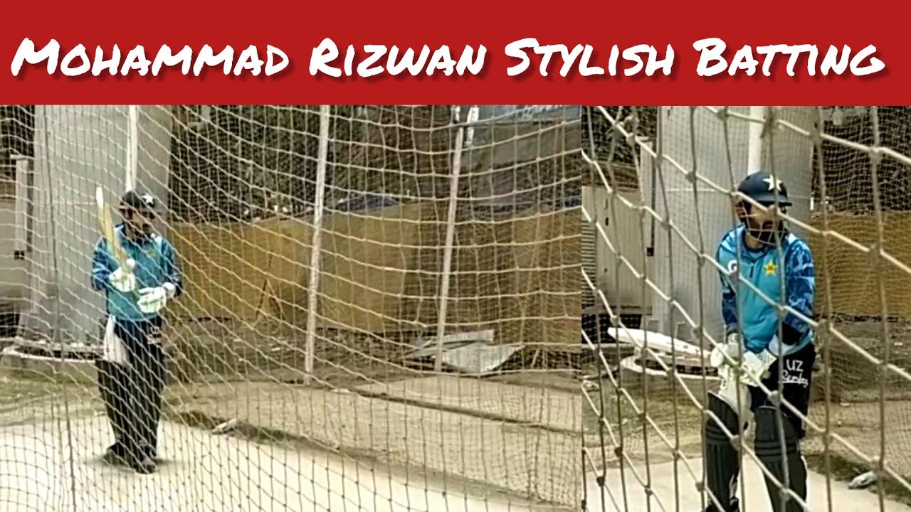 Mohammad Rizwan Hard Hitting Net Practice at LCCA | Rizwan Stylish ...