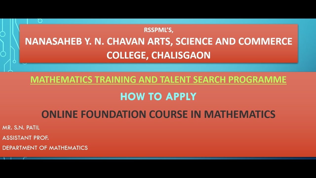 How To Apply Online Foundation Course in Mathematics , MTTS - YouTube