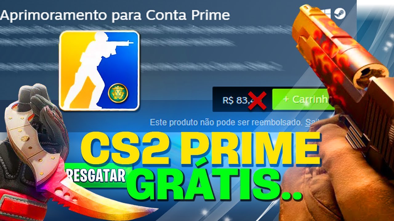 CS2 PRIME GRÁTIS e COMO GANHAR SKINS GRÁTIS em 2024 (FUNCIONA) - YouTube