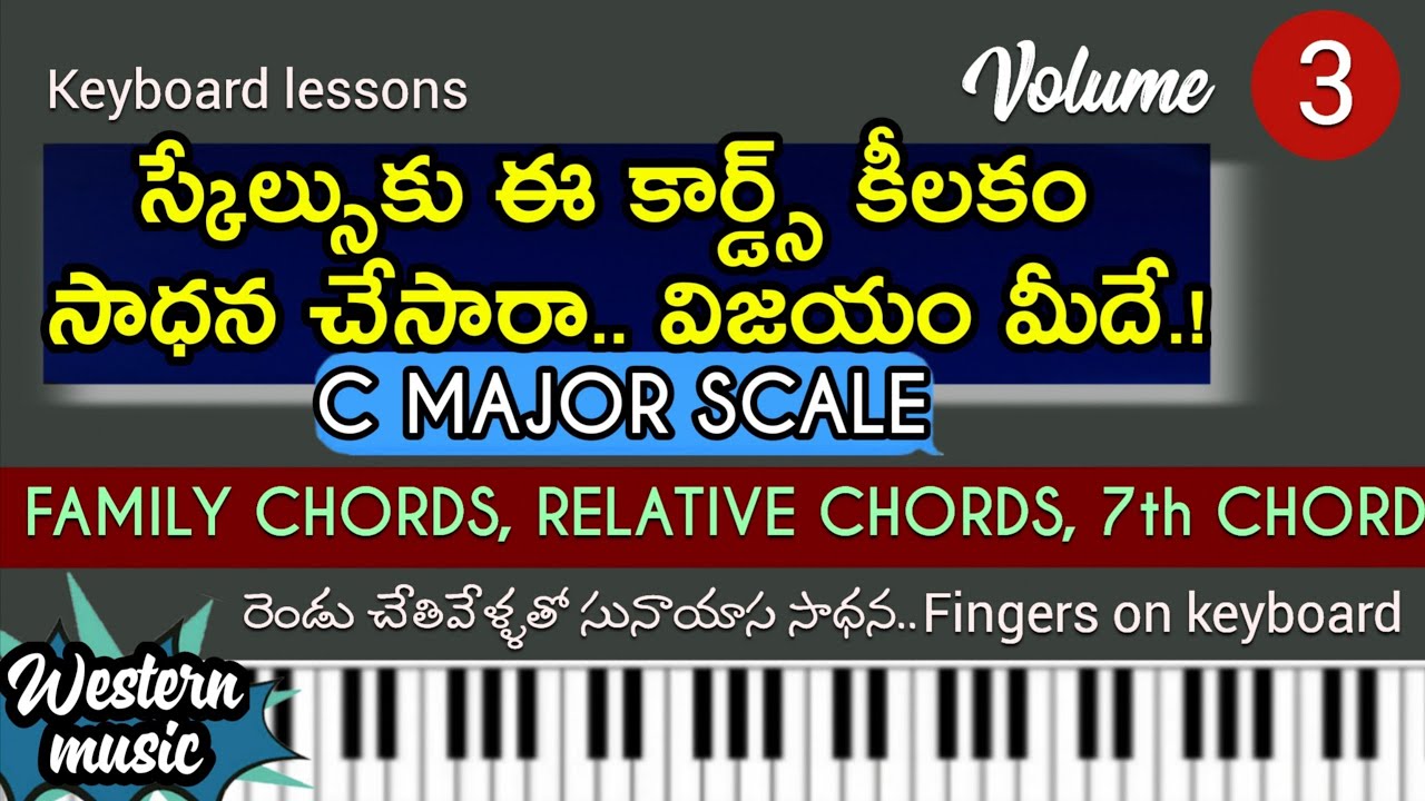 | C MAJOR SCALE | FAMILY CHORDS | RELATIVE CHORDS | 7TH CHORD | FINGERS ...