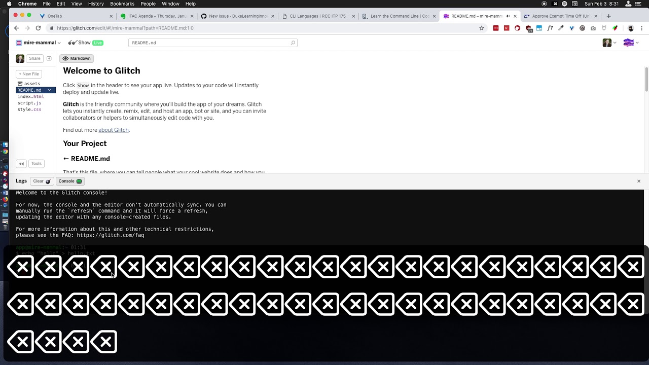 Using refresh with Glitch console - YouTube