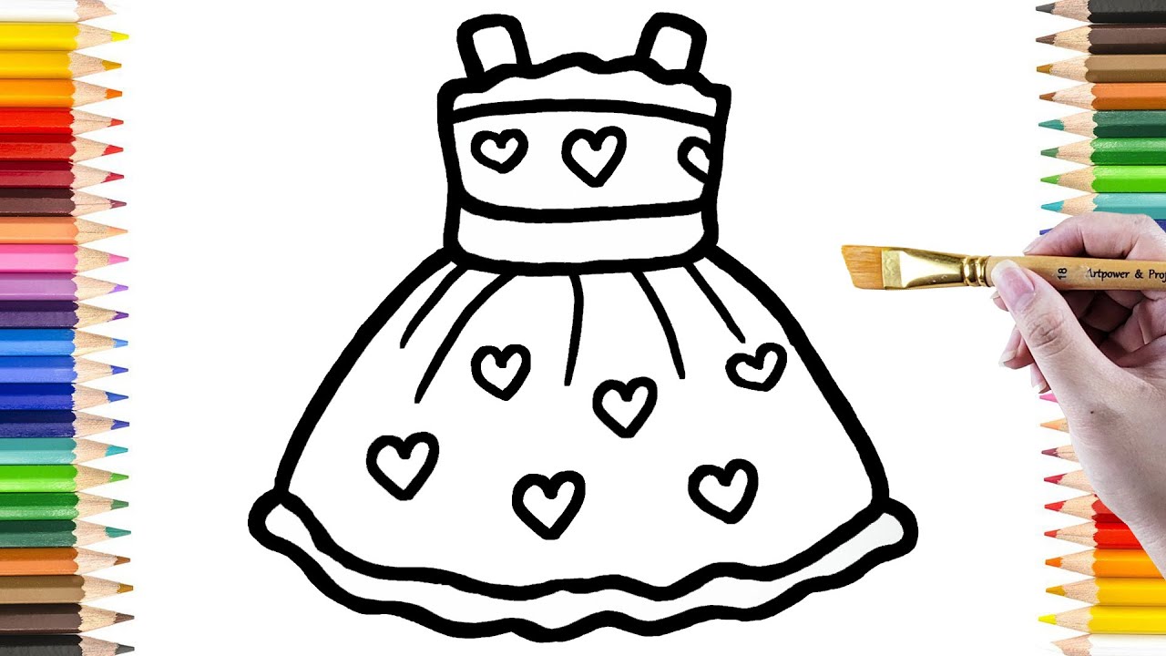 How To Draw Cute Short Dress for Little Girl | Drawing, Coloring ...