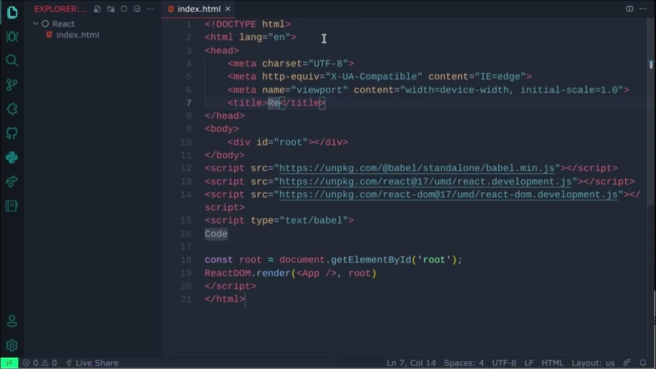 How to add react to html without npm - YouTube