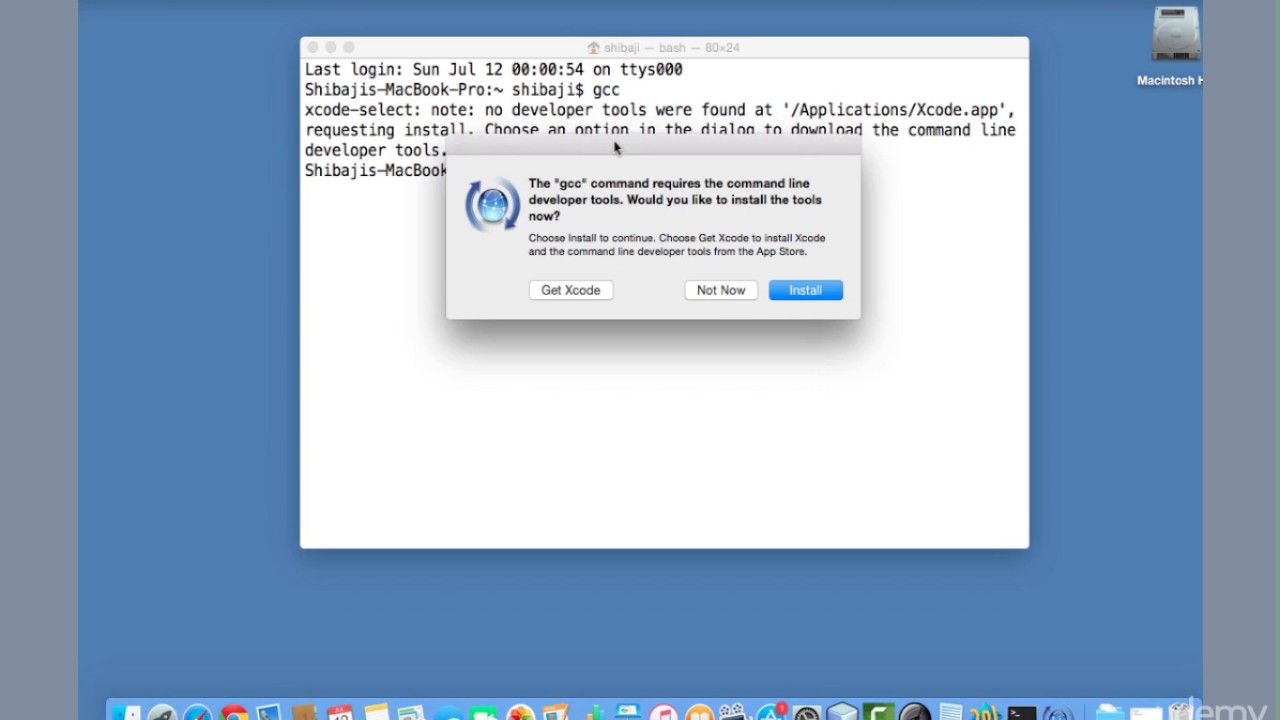 Installing Xcode Command Line Tool For Mac Youtube