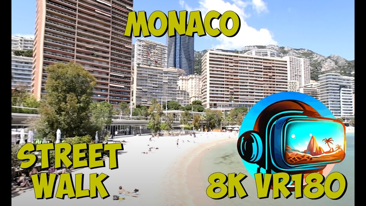 11 Monaco City Looking at and walking down to Larvotto Beach 8K 4K ...