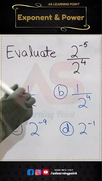 Exponent and Power | Exponent Rule | Evaluate Maths Question | AS ...