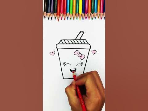 How to Draw a Drink, Step by Step, Cute Drawings. - YouTube
