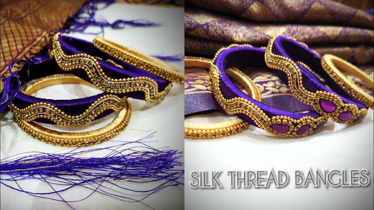 Silk thread curl design bangles/kadas | Best from waste bangles | - YouTube