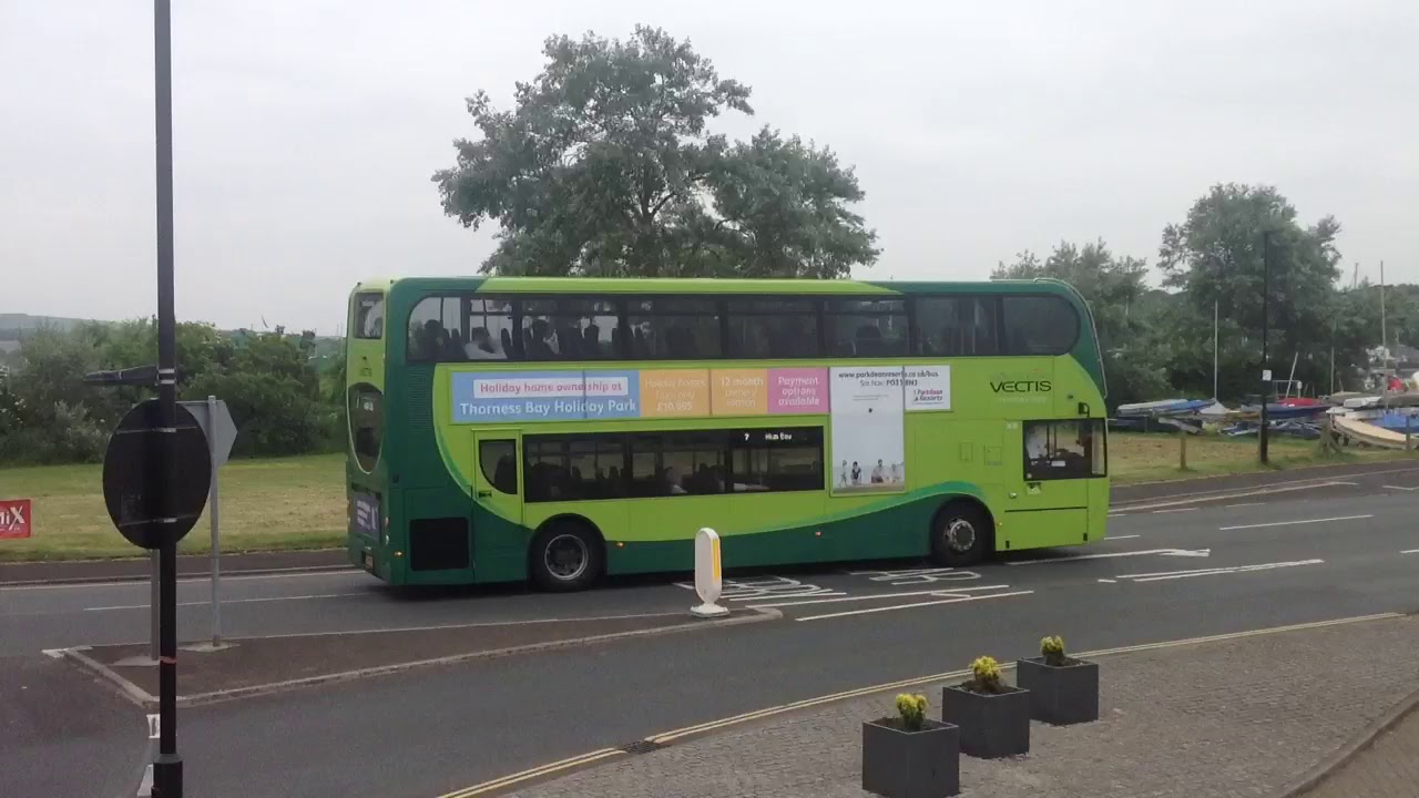 Southern Vectis route 7 to Alum Bay arriving at Yarmouth Bus Station ...
