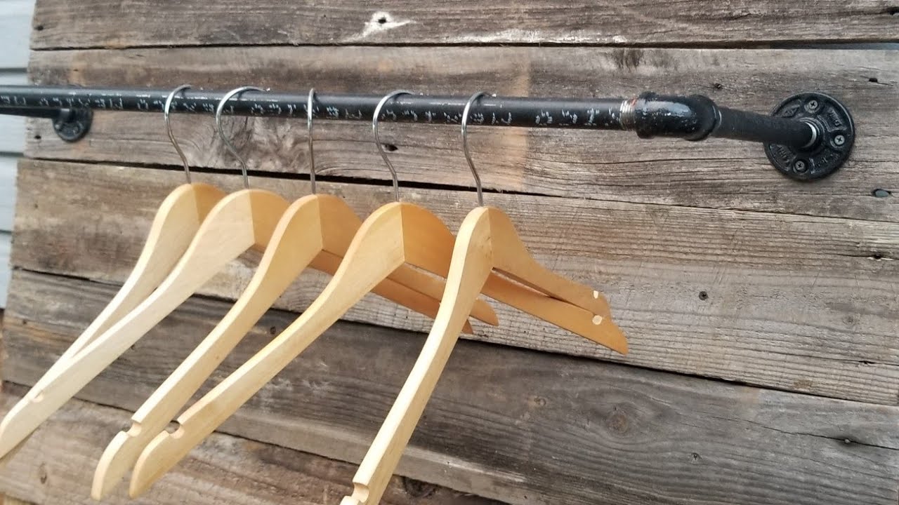 How to make a industrial style coat rack from iron pipe - YouTube