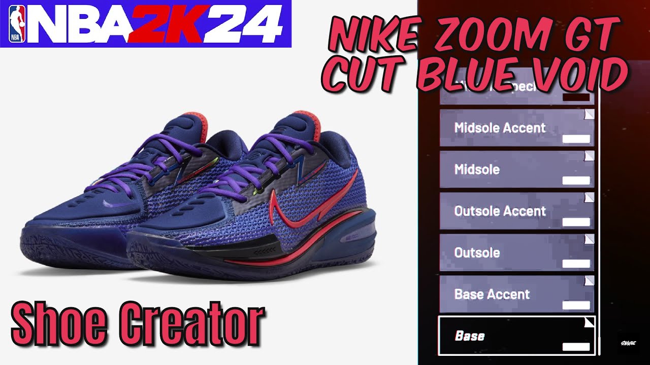 How To MAKE Nike Air Zoom GT Cut "Blue Void" In NBA 2K24 - Shoe Creator ...