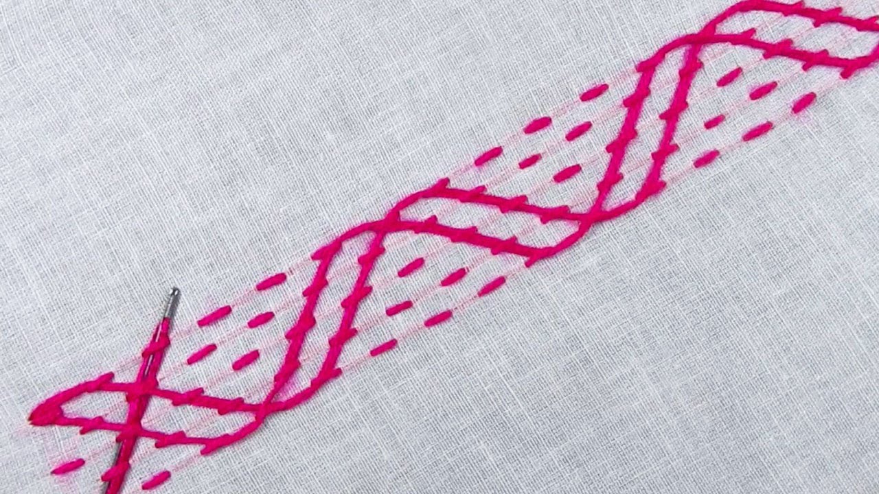 Hand embroidery nakshi kantha border design beautiful border line easy ...