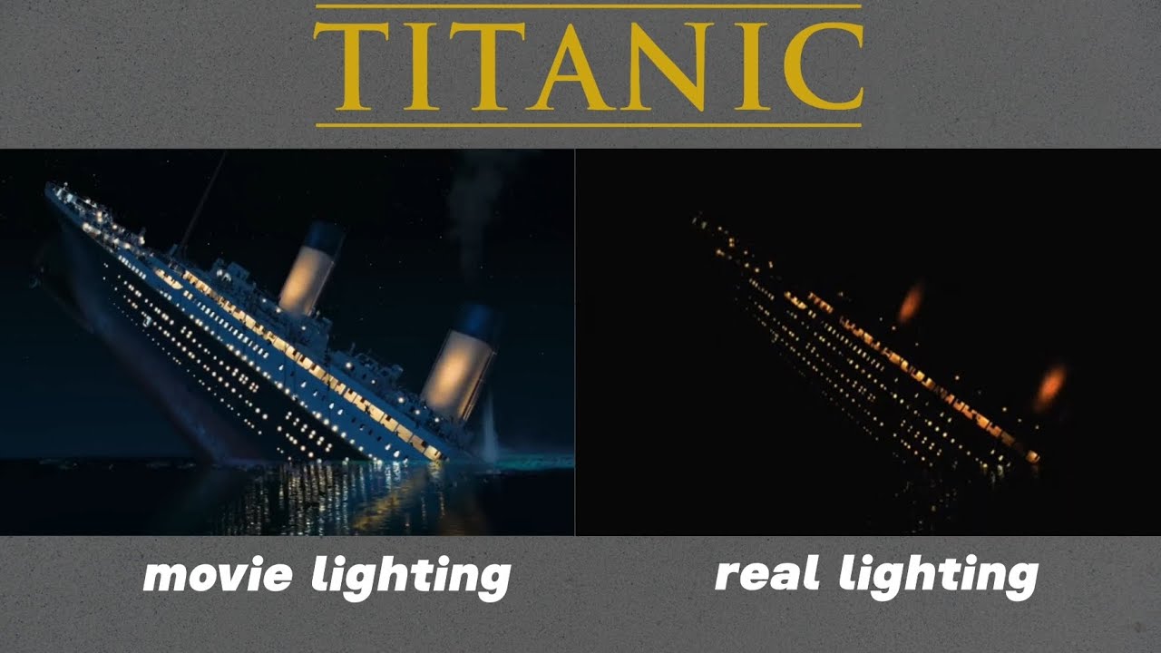 Titanic 1997 split scene movie lighting & real lighting comparison - YouTube