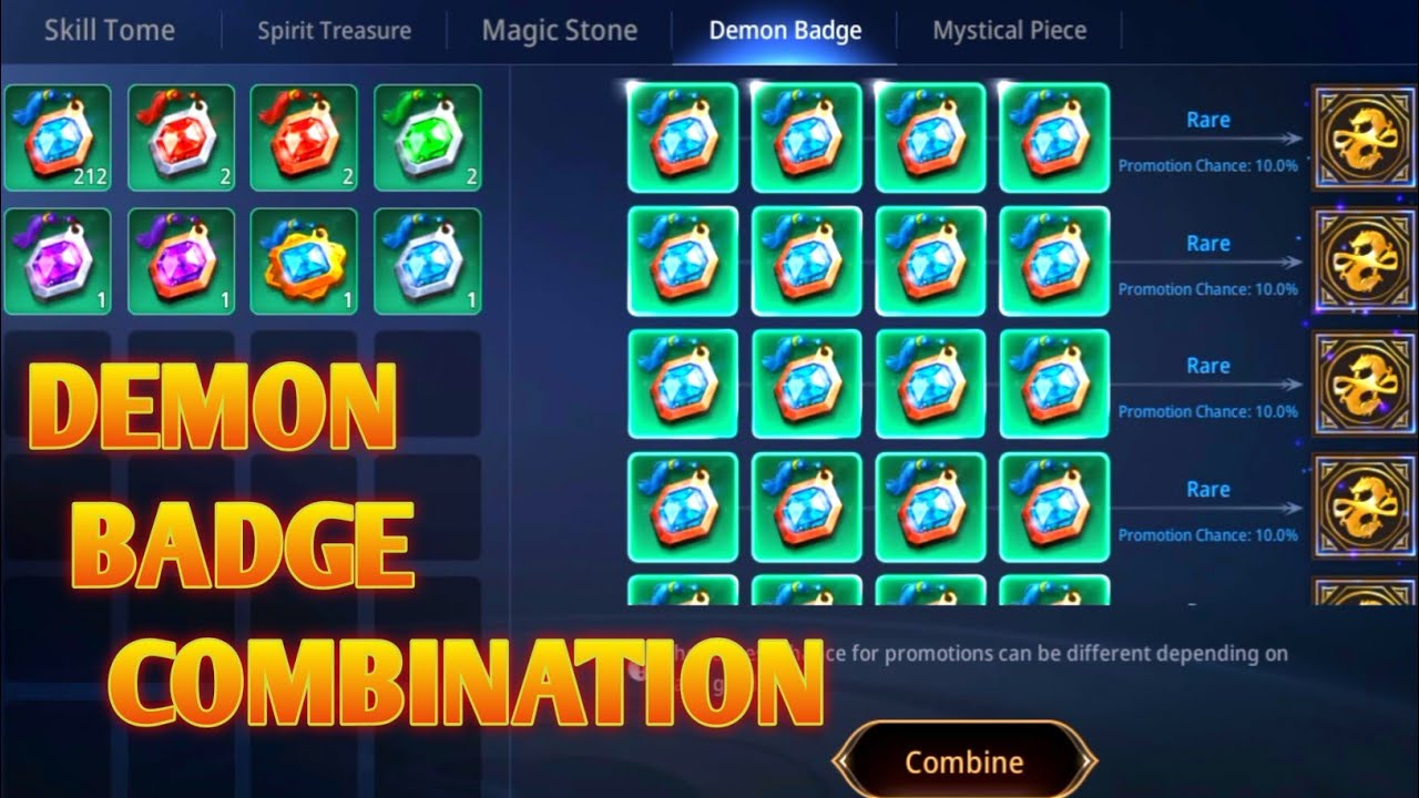 MIR4- DEMON BADGE COMBINATION - YouTube