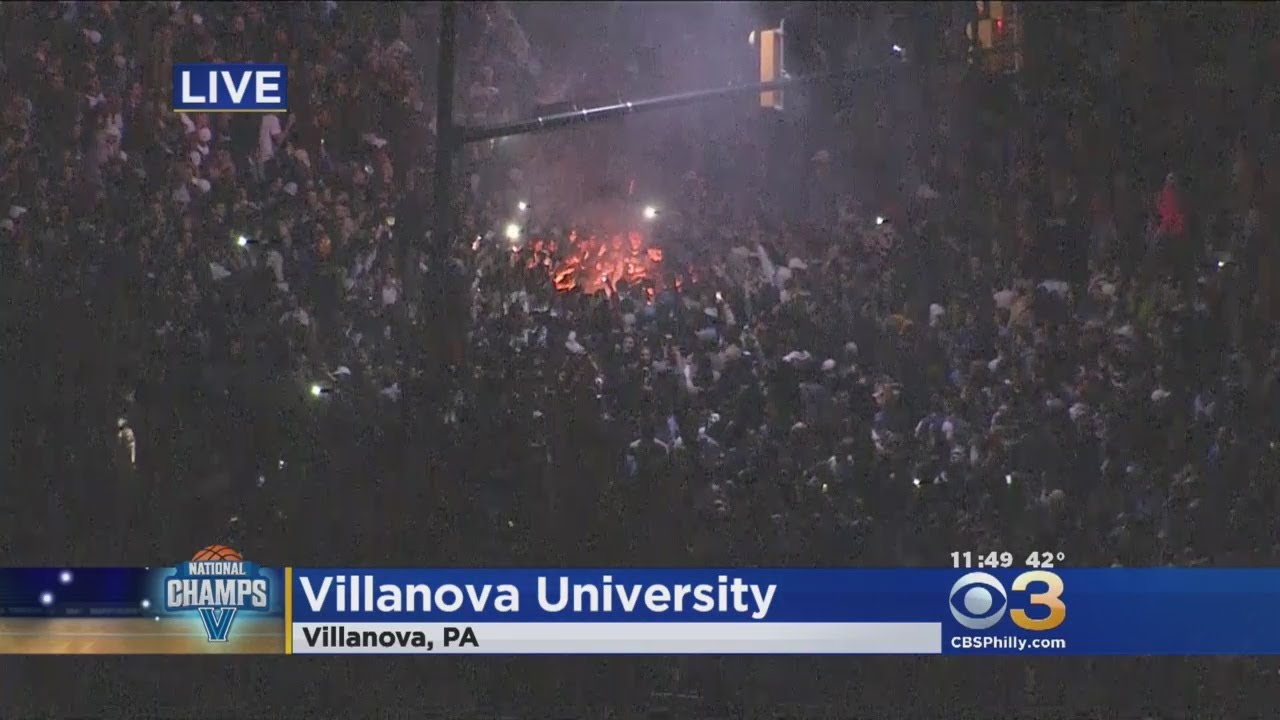 Campus Celebration Continues After Villanova Wins National Title - YouTube