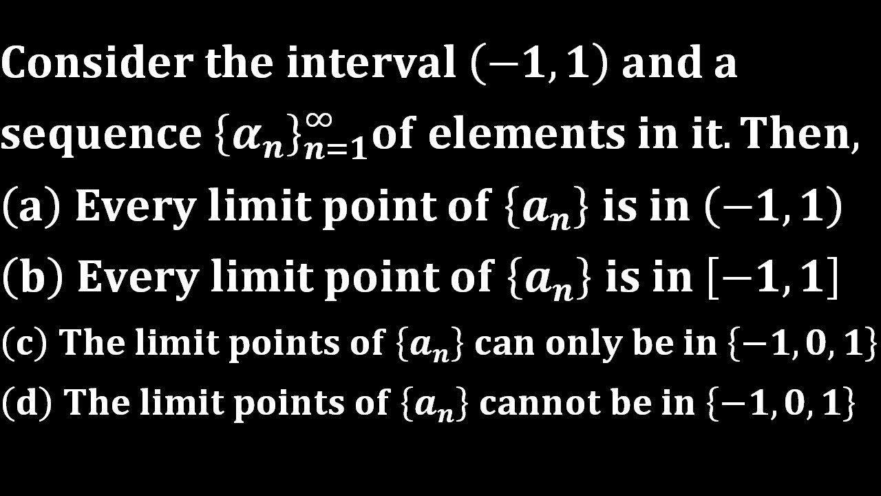 csir net june 2016 real analysis limit point of sequence - YouTube
