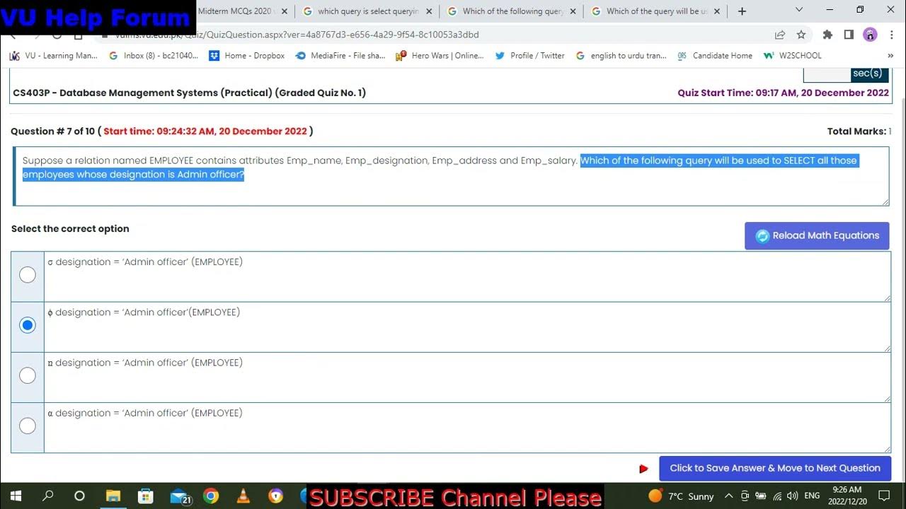 CS403P Graded quiz no1 Fall 2022||Database Managment System Practical Quiz no1 Graded||CS403 ...