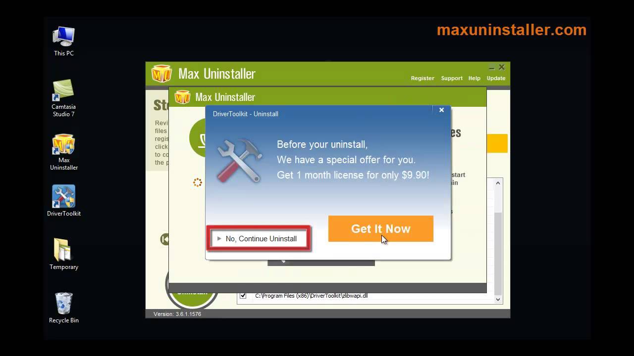 How to uninstall DriverToolkit with Max Uninstaller - YouTube