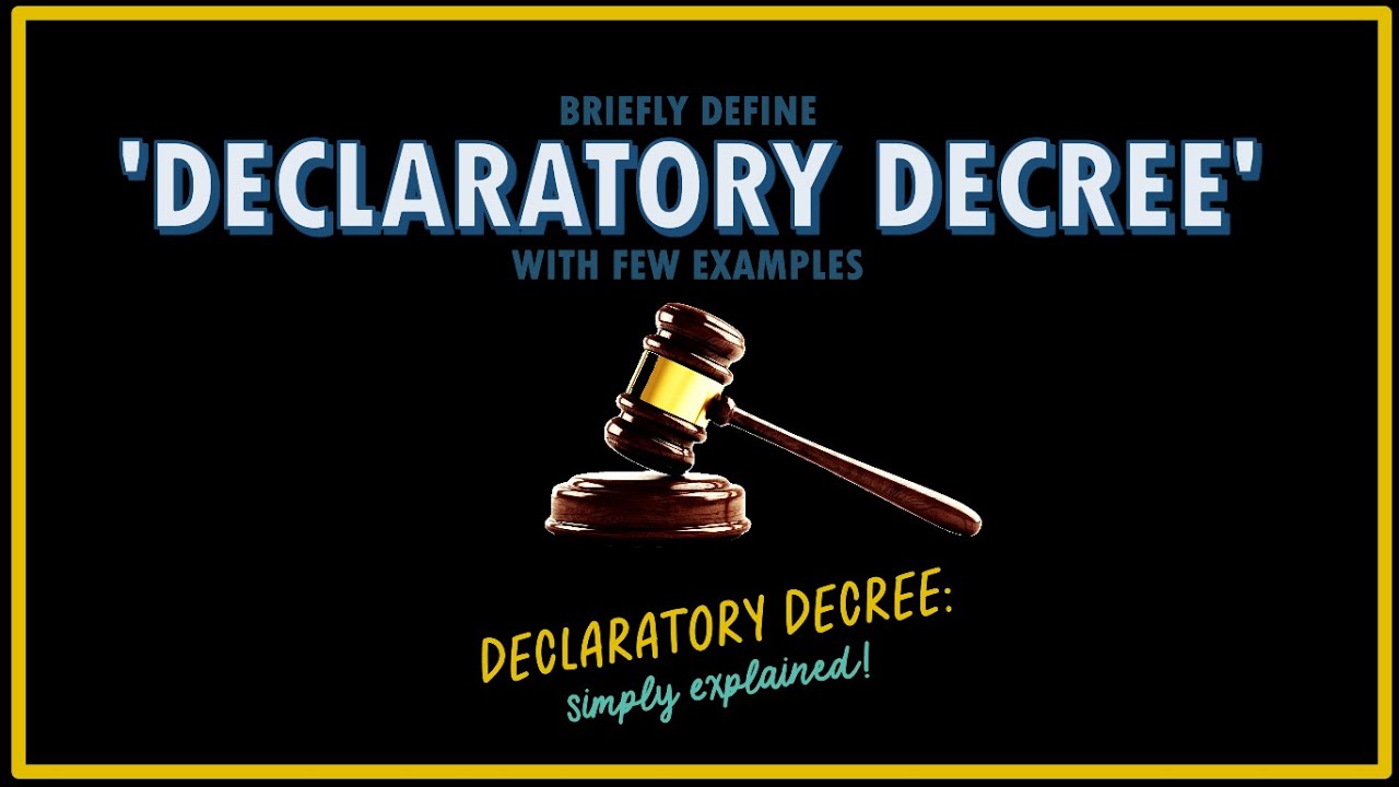 Declaratory Decree Explained with Examples | LLB 1st Semester - YouTube
